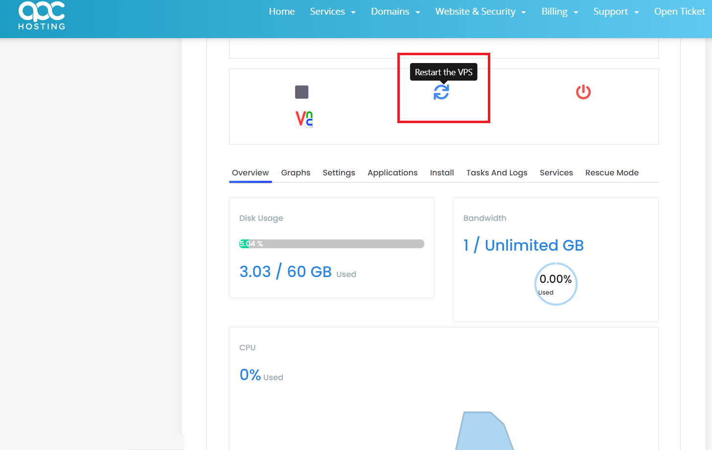 APC Hosting Pte Ltd - Reboot/Restart Cloud VPS Server APC Hosting Pte Ltd - Reboot/Restart Cloud VPS Server